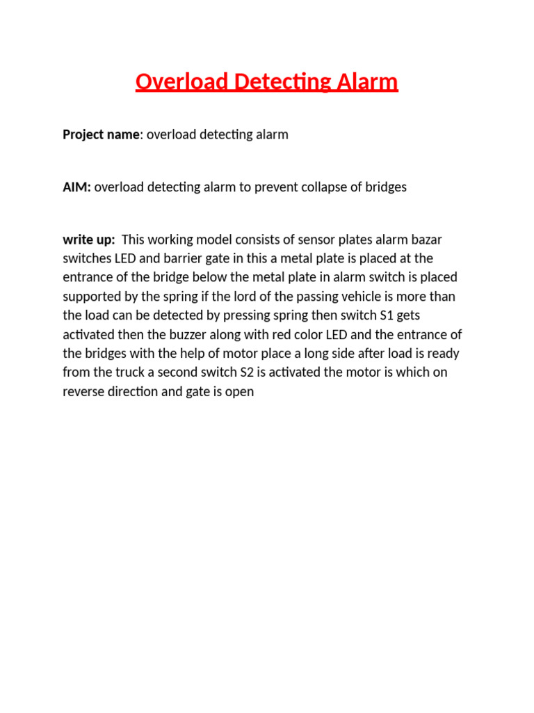 Overload Detecting Alarm | PDF