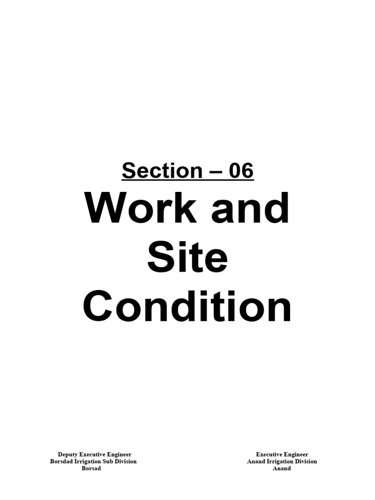 6 Work and Site Condition | PDF | Electricity