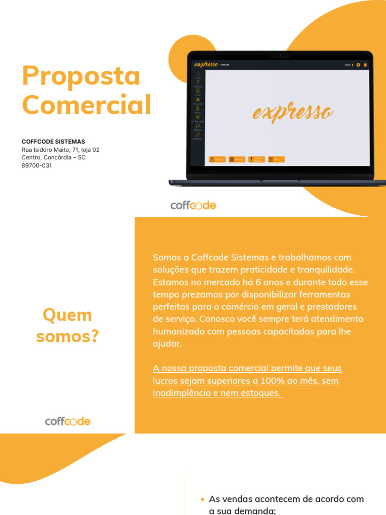 Proposta Comercial Coffcode Sistemas Pdf Contabilidade Marketing