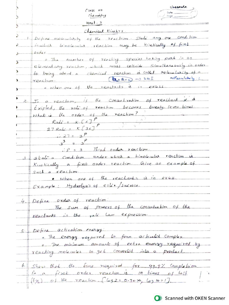 Chemical Kinetics-1 | PDF