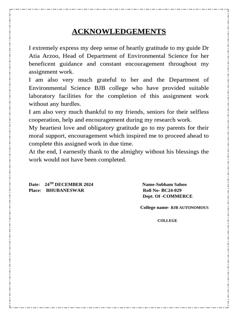 Acknoledgement Esdm - 1 | PDF