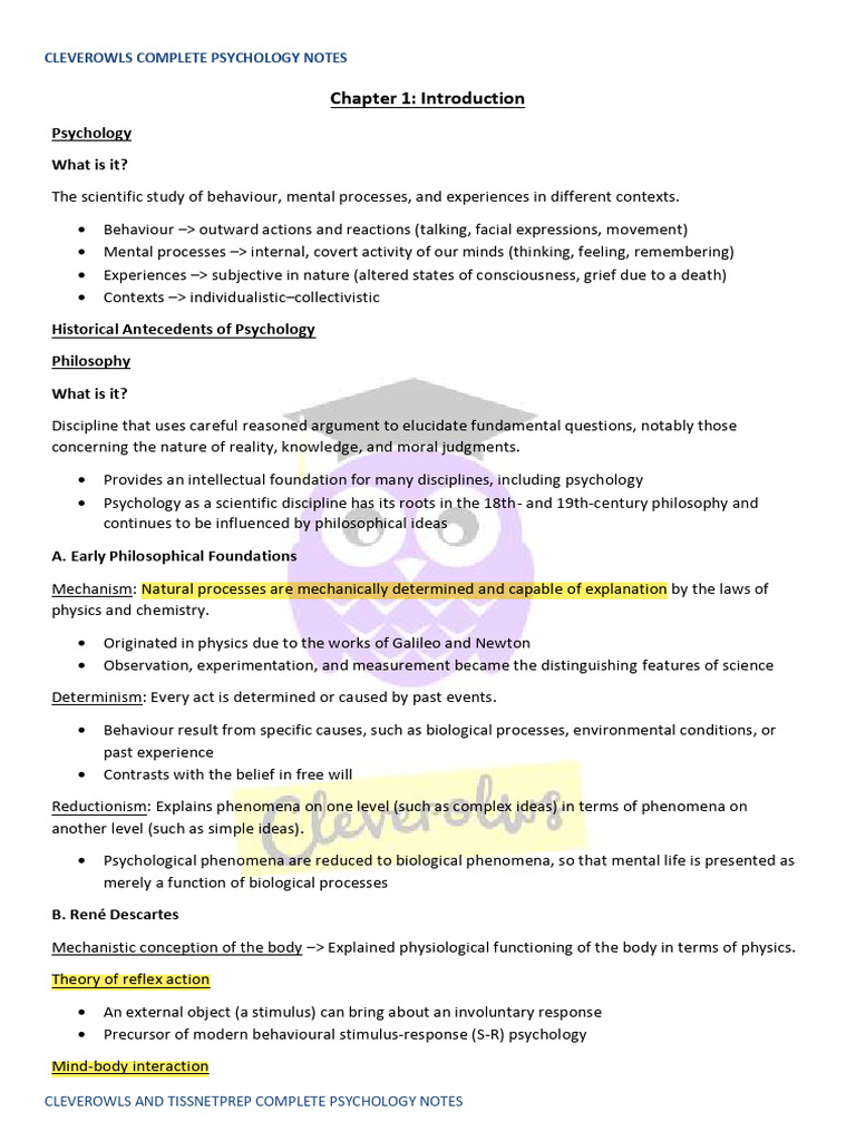 Chapter 1 Intro To Psych 1 Lyst1406 | PDF | Psychophysics | Psychology