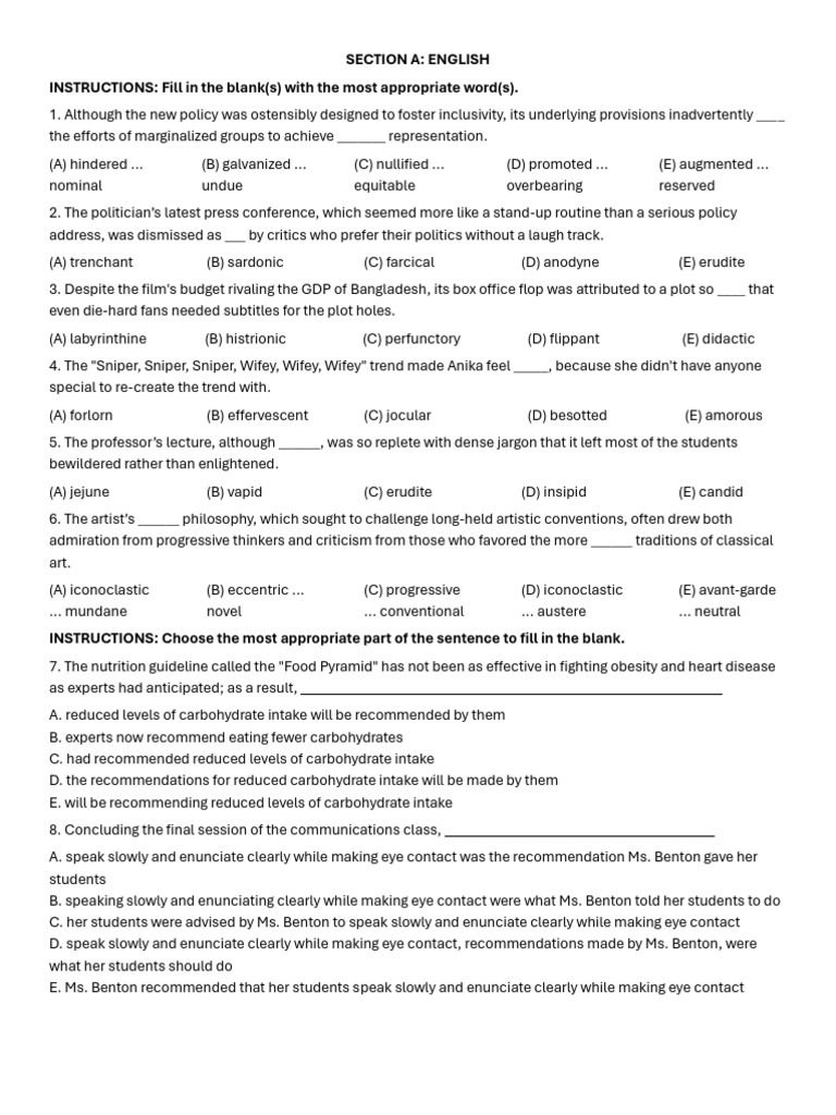 IBA Assessment Exam 2 MCQ Final Version | PDF | Odor