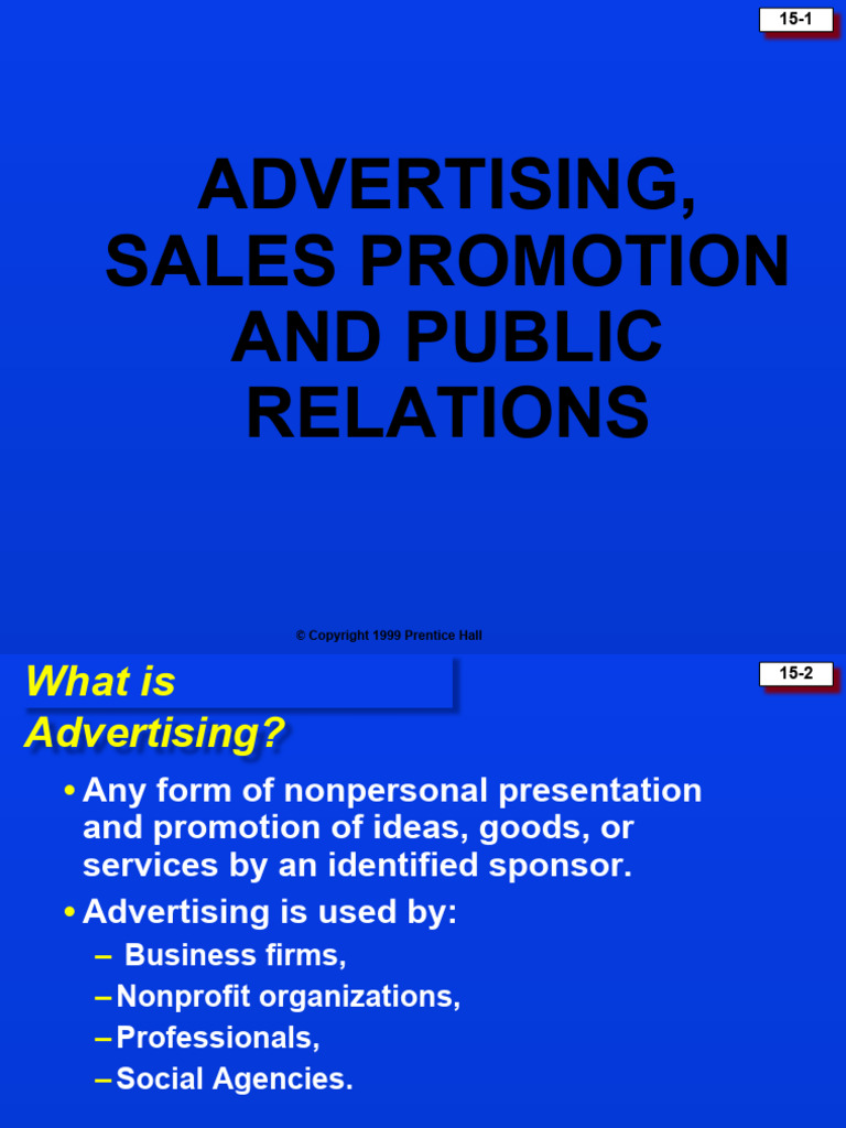 2-Advertising, Sales Promotion and Public Relations | PDF | Advertising ...