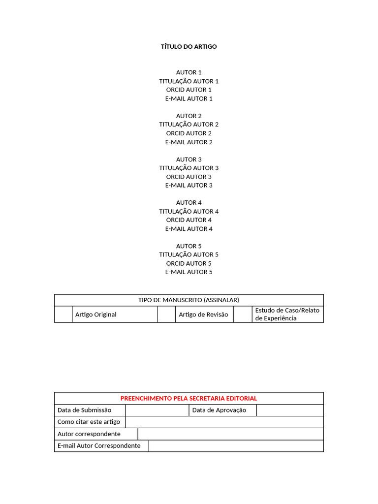 Modelo de Folha de Rosto | PDF