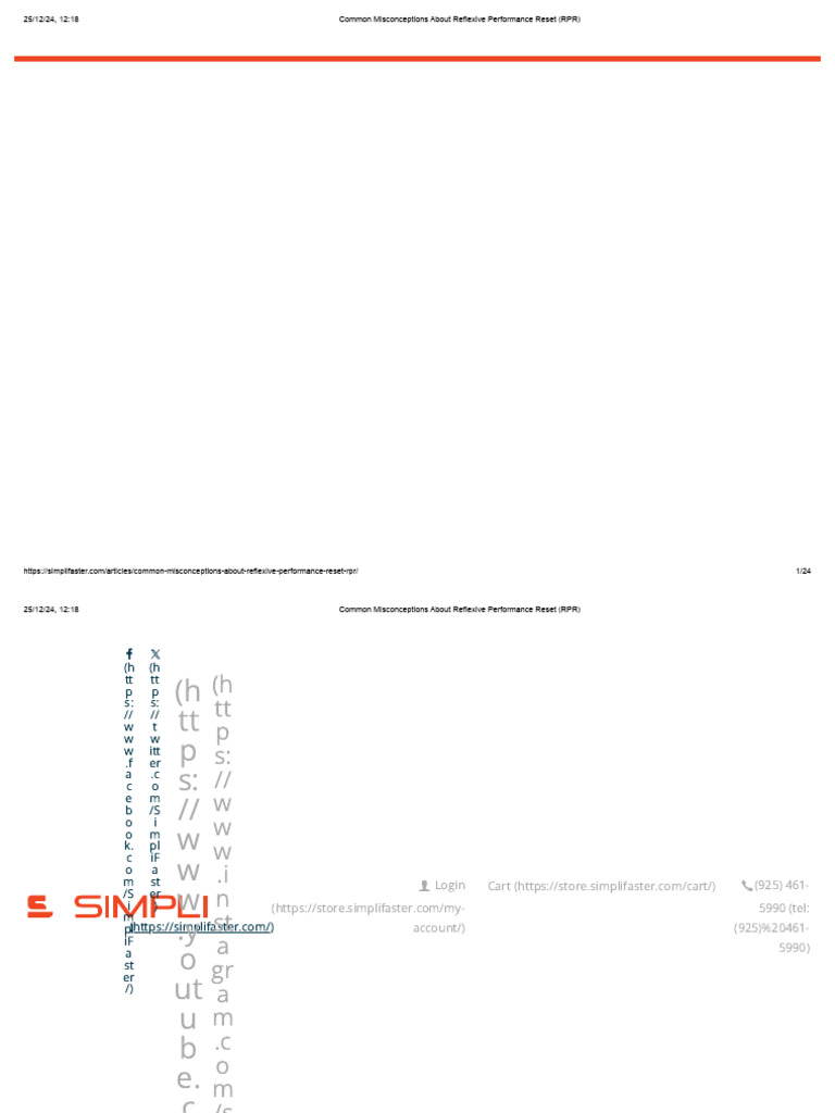 Common Misconceptions About Reflexive Performance Reset (RPR) | PDF