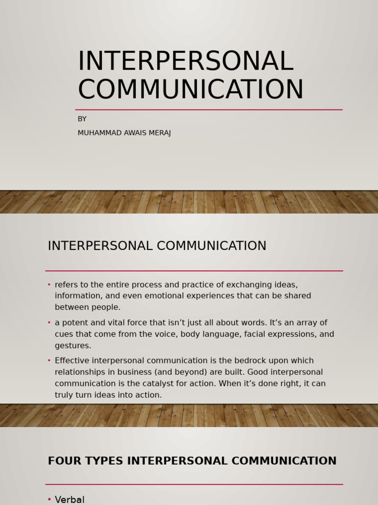 Understanding Interpersonal Communication | PDF | Nonverbal ...