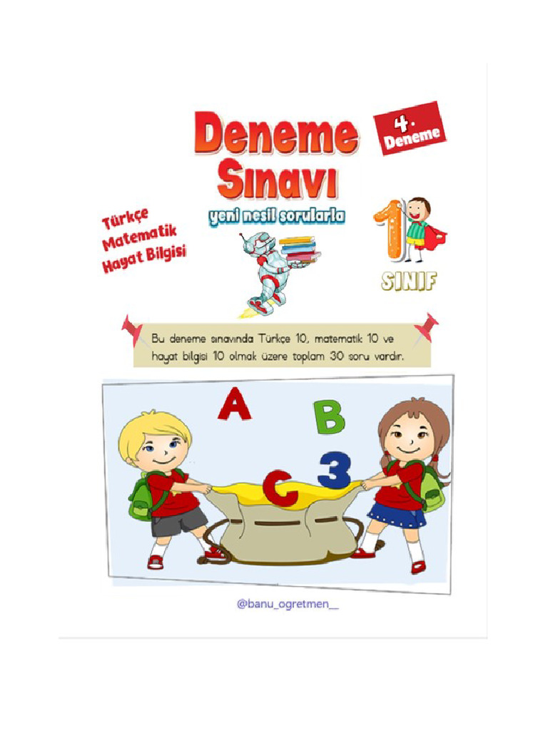 1.SINIF 4.DENEME SINAVI | PDF