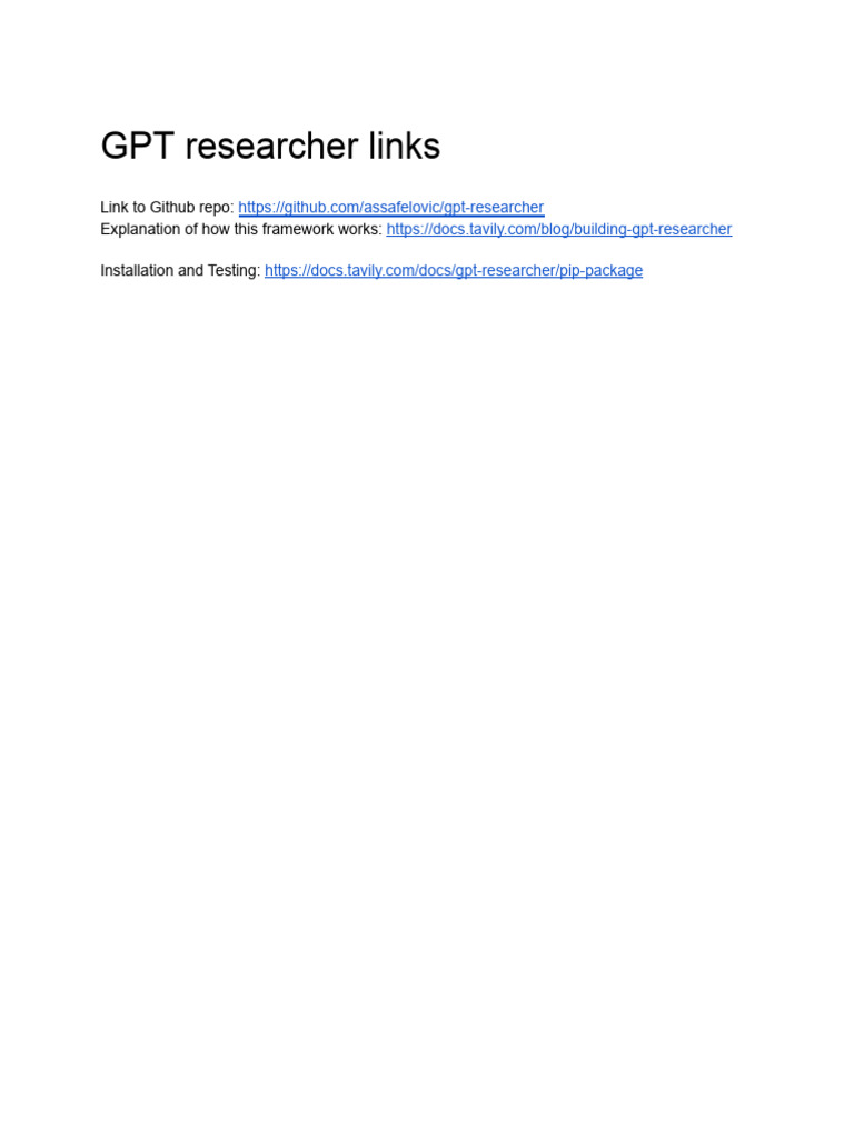 GPT Researcher Resources & Setup | PDF