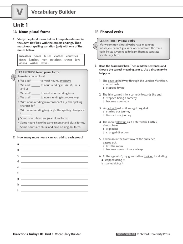 Unit_1(1) | PDF | Plural | Noun