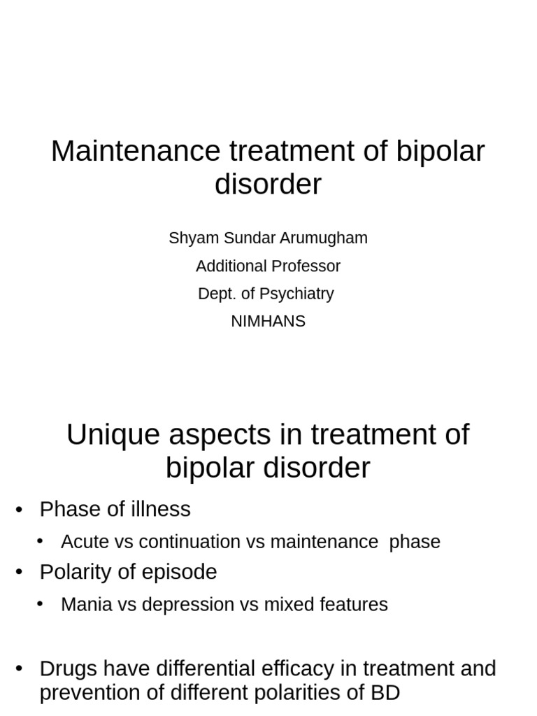 Maintenance Treatment of Bipolar Disorder | PDF | Mania | Bipolar Disorder