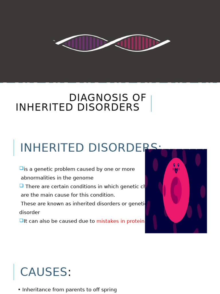 Diagnosis of Inherited Genetic Disorders | PDF | Genetic Disorder ...