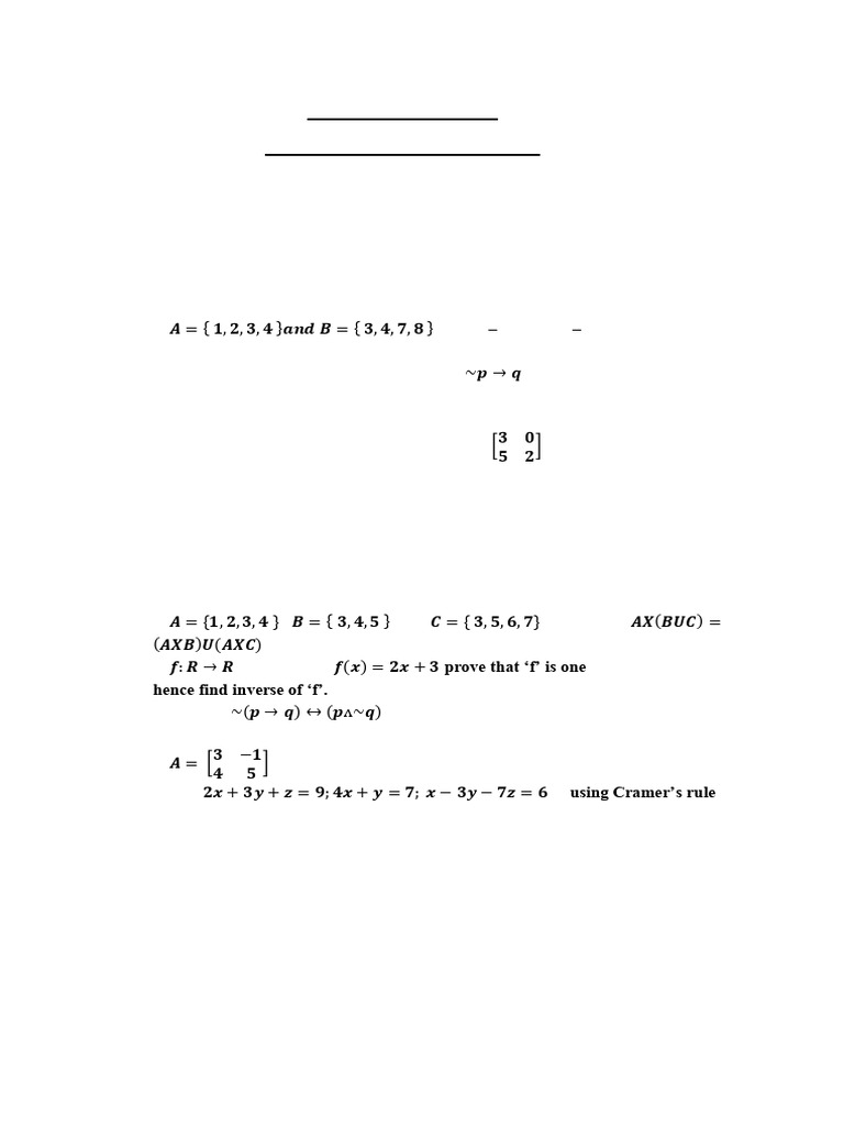 Model Paper 1 | PDF | Matrix (Mathematics) | Applied Mathematics