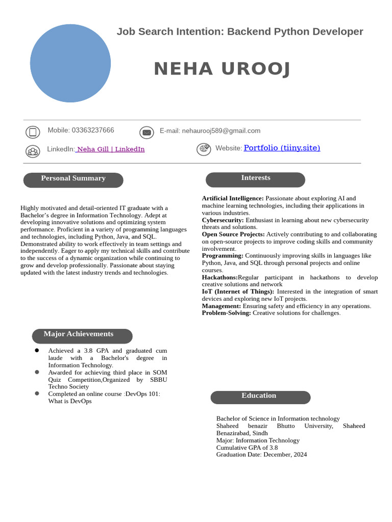 Resume Backend Developer | PDF | Internet Of Things | Computer Security