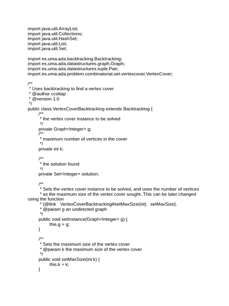 Vertex Cover Backtracking | PDF | Vertex (Graph Theory) | Computational Complexity Theory