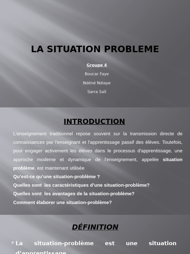 Comprendre la situation-problème en éducation | PDF | Apprentissage ...