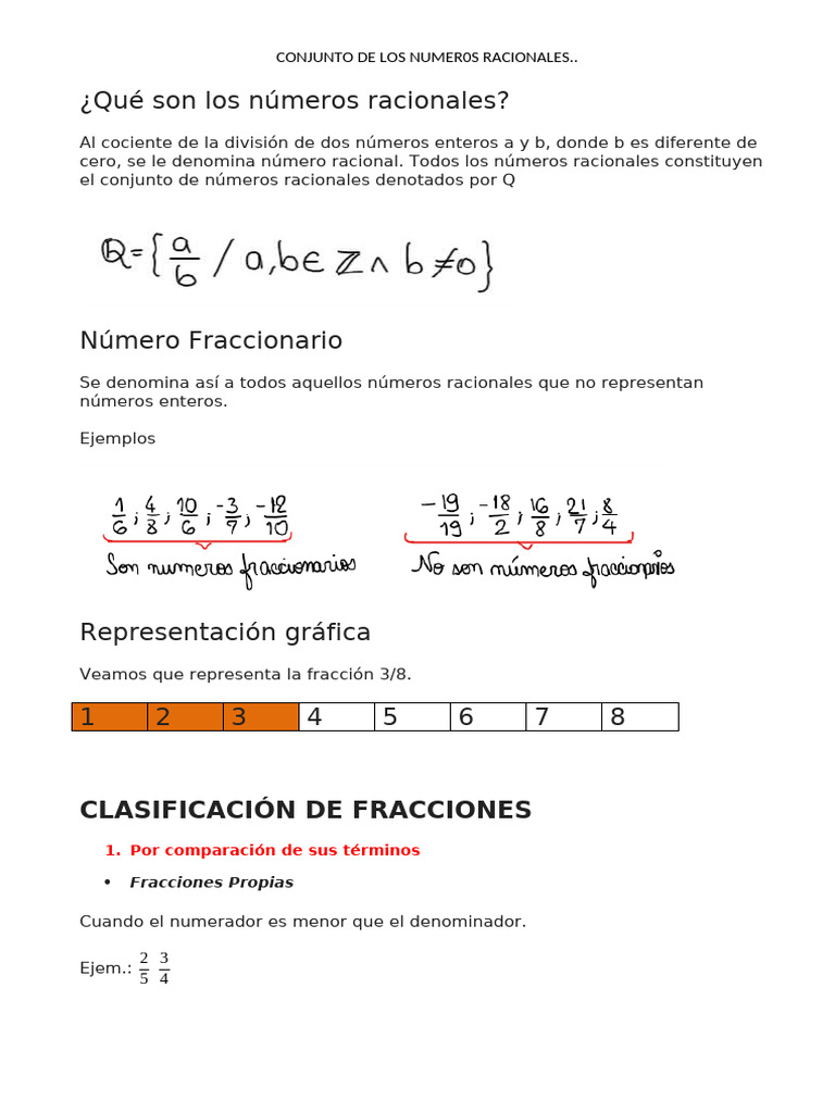 Conjunto de Los Numer0s Racionales | PDF