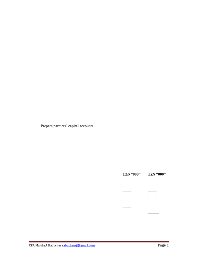 Partnership Accounts - Tutorial Questions | PDF | Balance Sheet | Income Statement