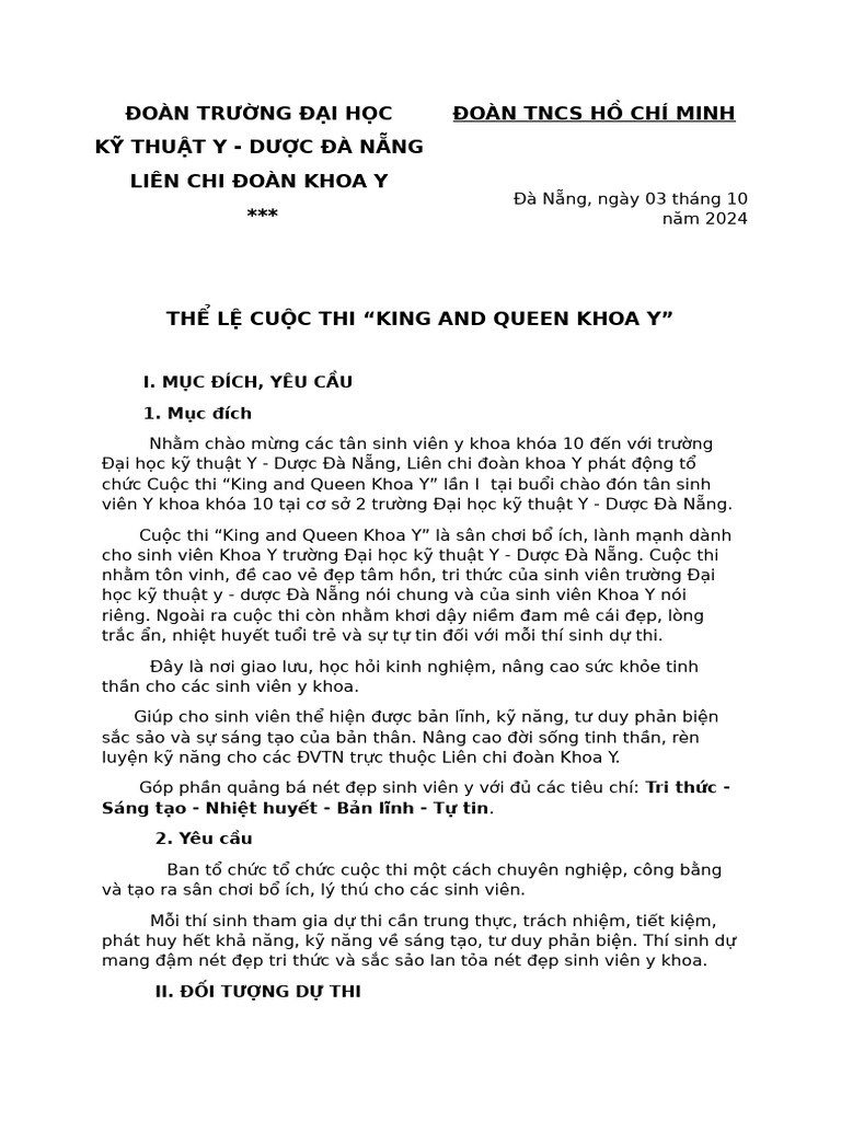 Thể-lệ-cuộc-thi-King-and-Queen | PDF