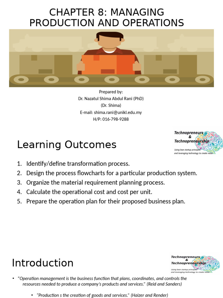 Chapter 8 - Managing Production and Operations | PDF | Production And ...