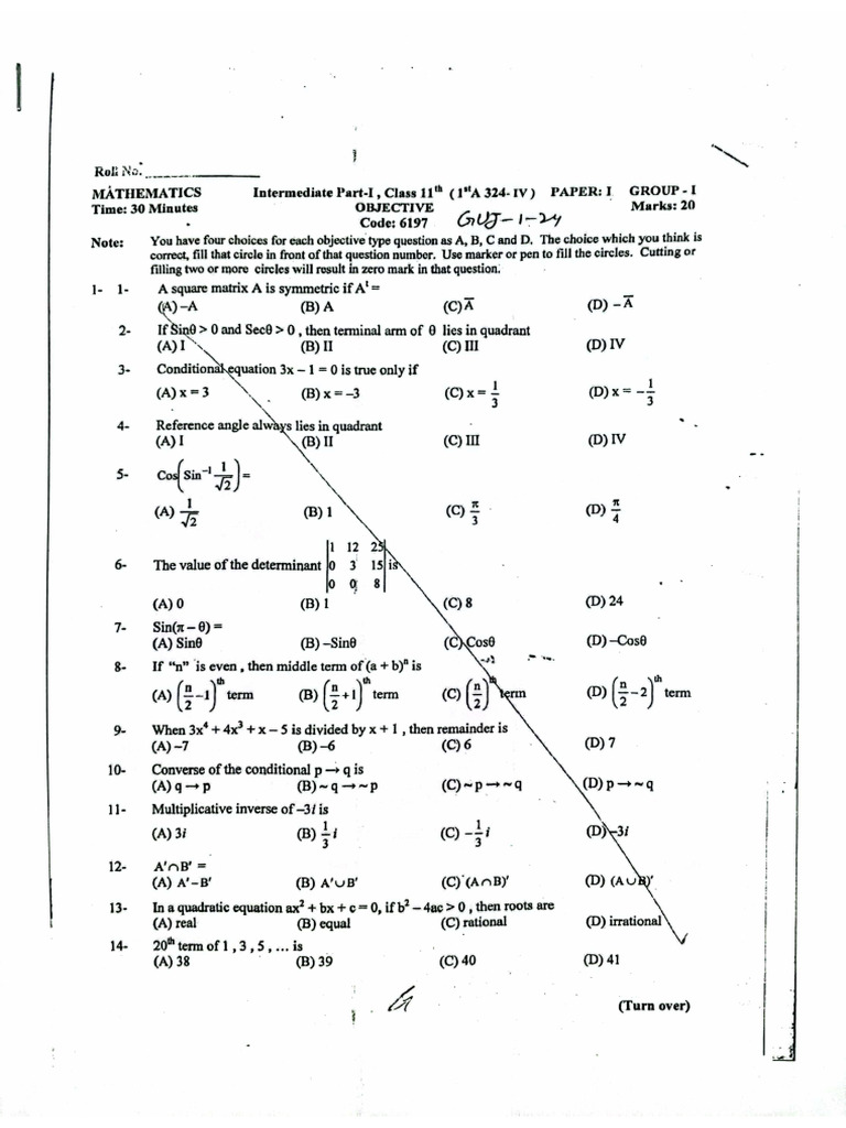 1st Year Mathematics | PDF