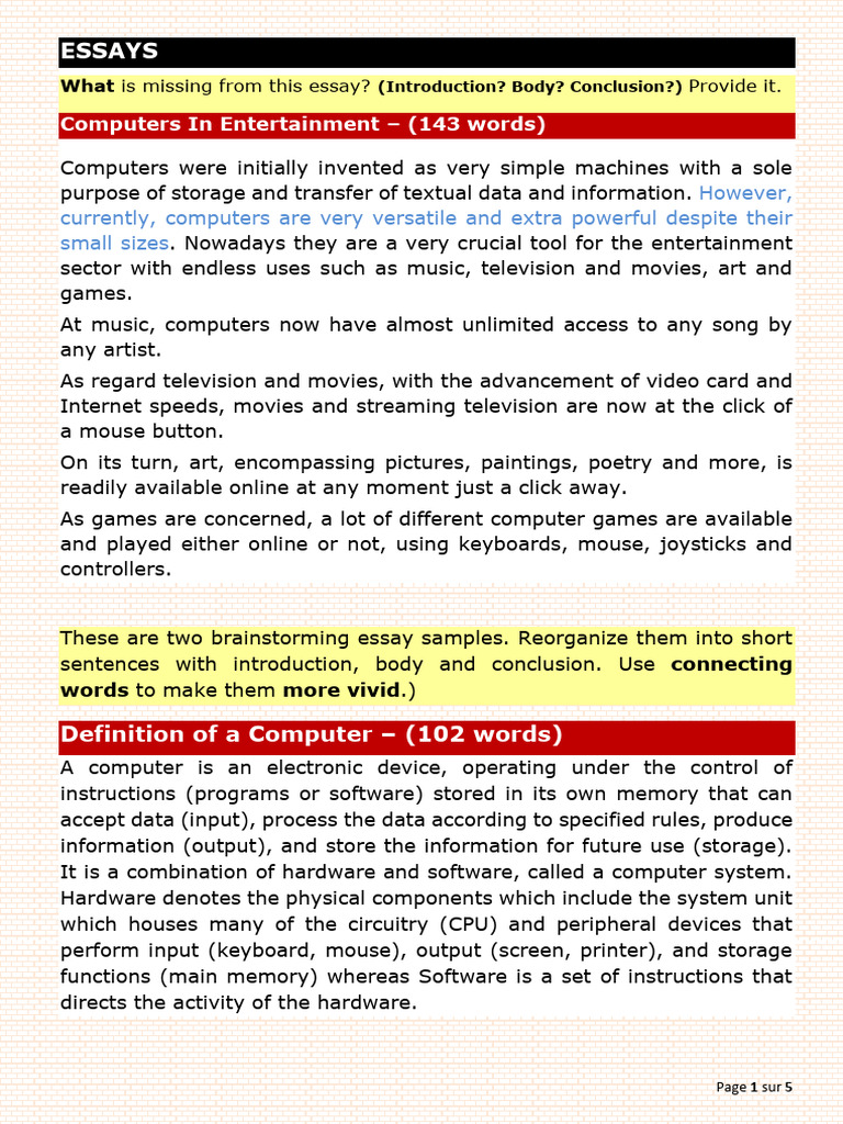 WRITING SKILL | PDF | Input/Output | Computer Hardware