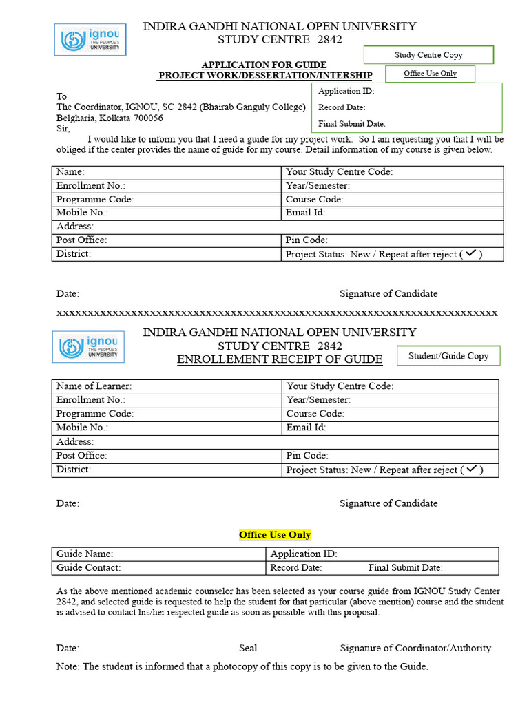 Application For Guide | PDF