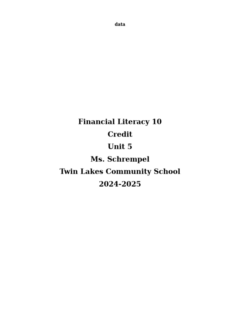Credit Unit Plan (1) | PDF | Credit Card | Loans