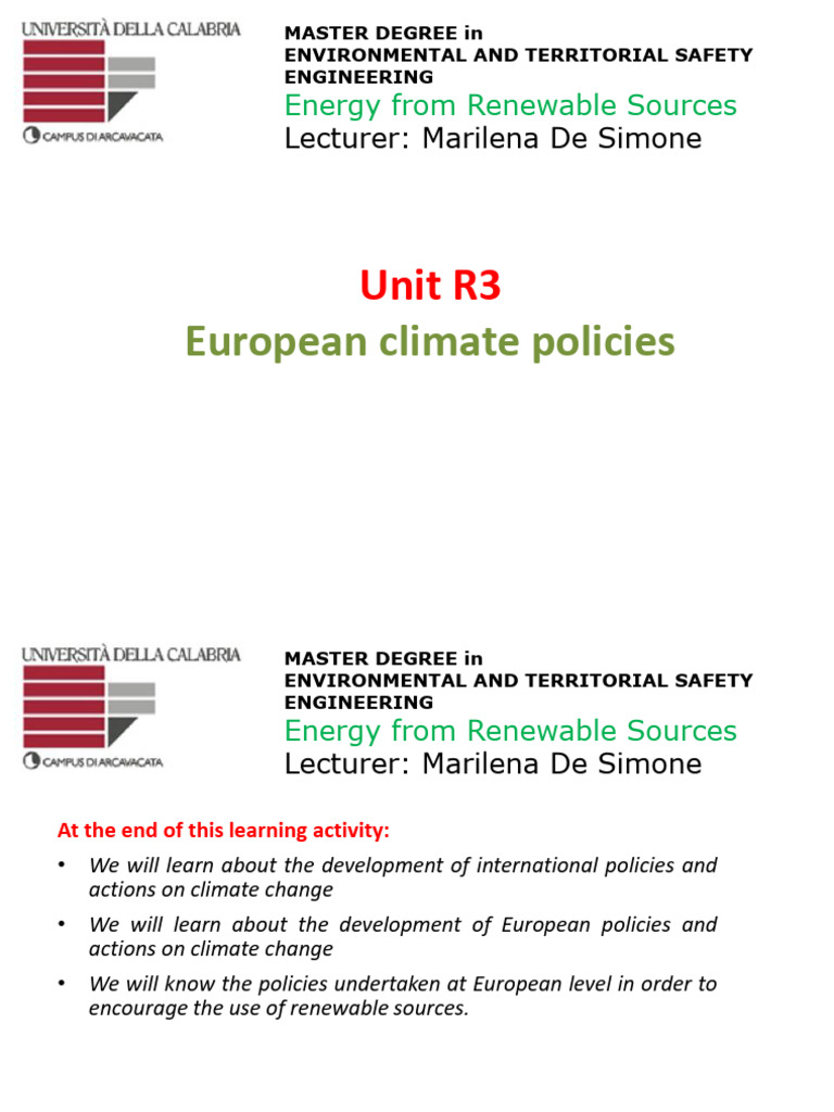 Unit R3 - European Climate Policies | PDF | Kyoto Protocol | United ...