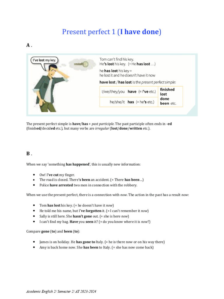 The Present Perfect Tense | PDF | Linguistic Morphology | Language Mechanics