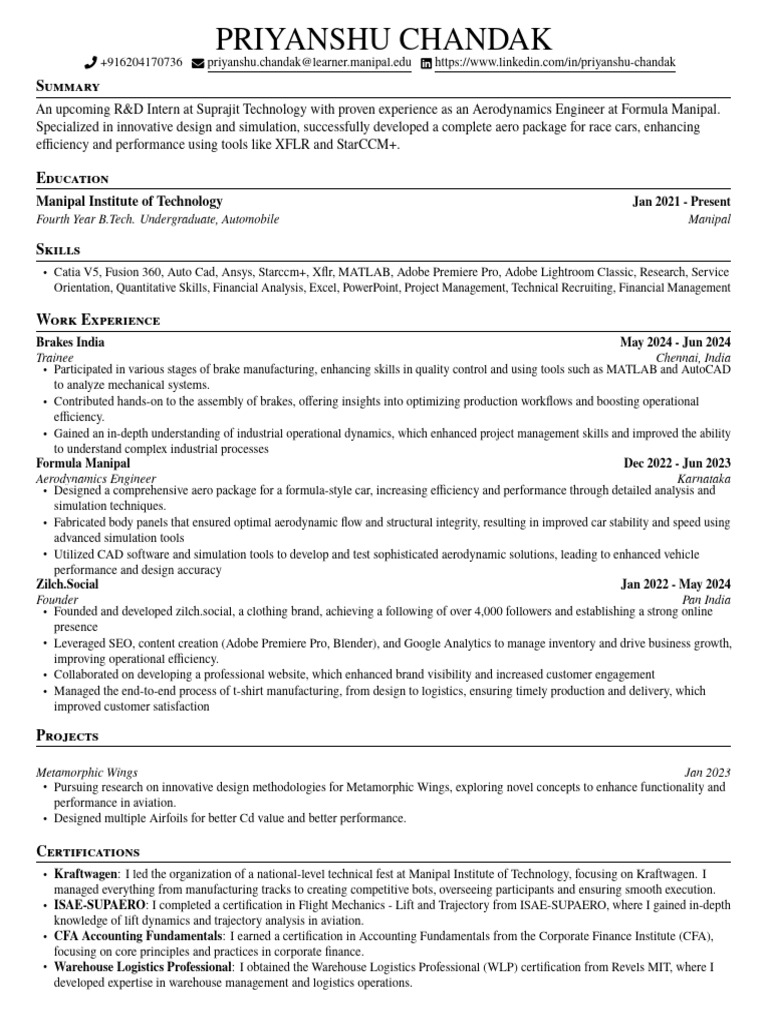 Priyanshu Chandak R and D | PDF | Simulation | Logistics