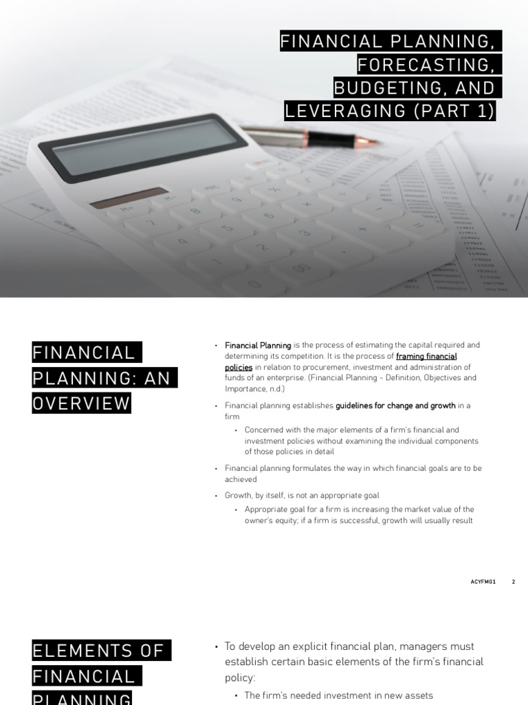 Financial Planning Forecasting Budgeting and Leverage Part 1 | PDF ...