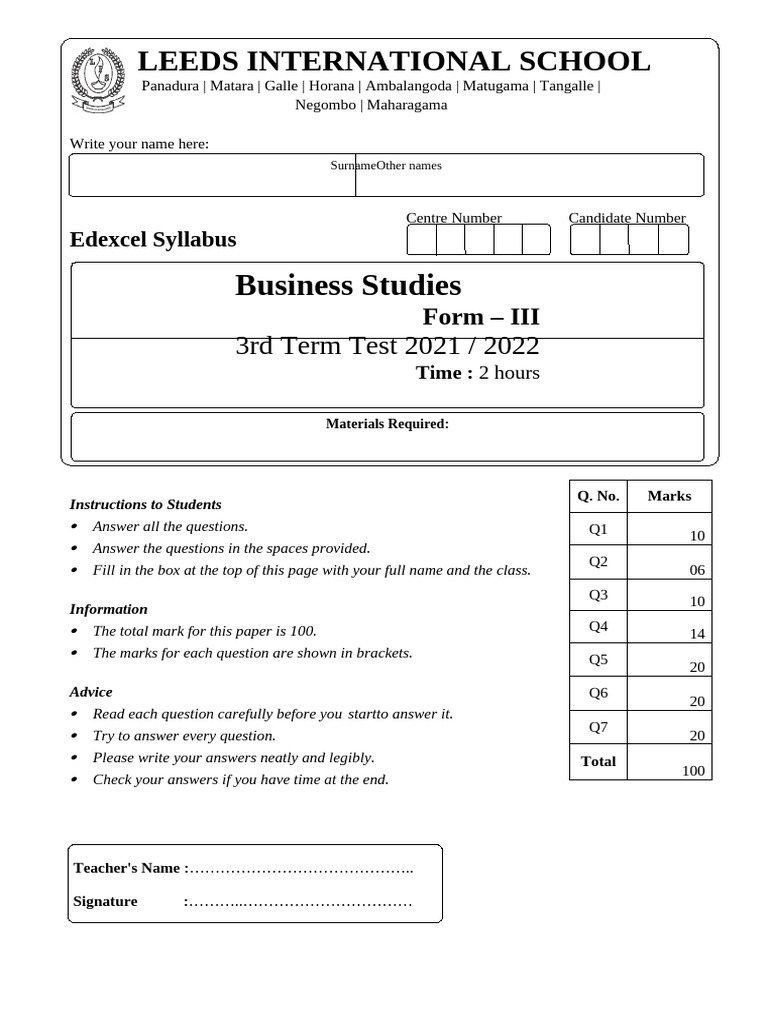 3rd Term 2021,22 - BS | PDF | Economies | Private Law