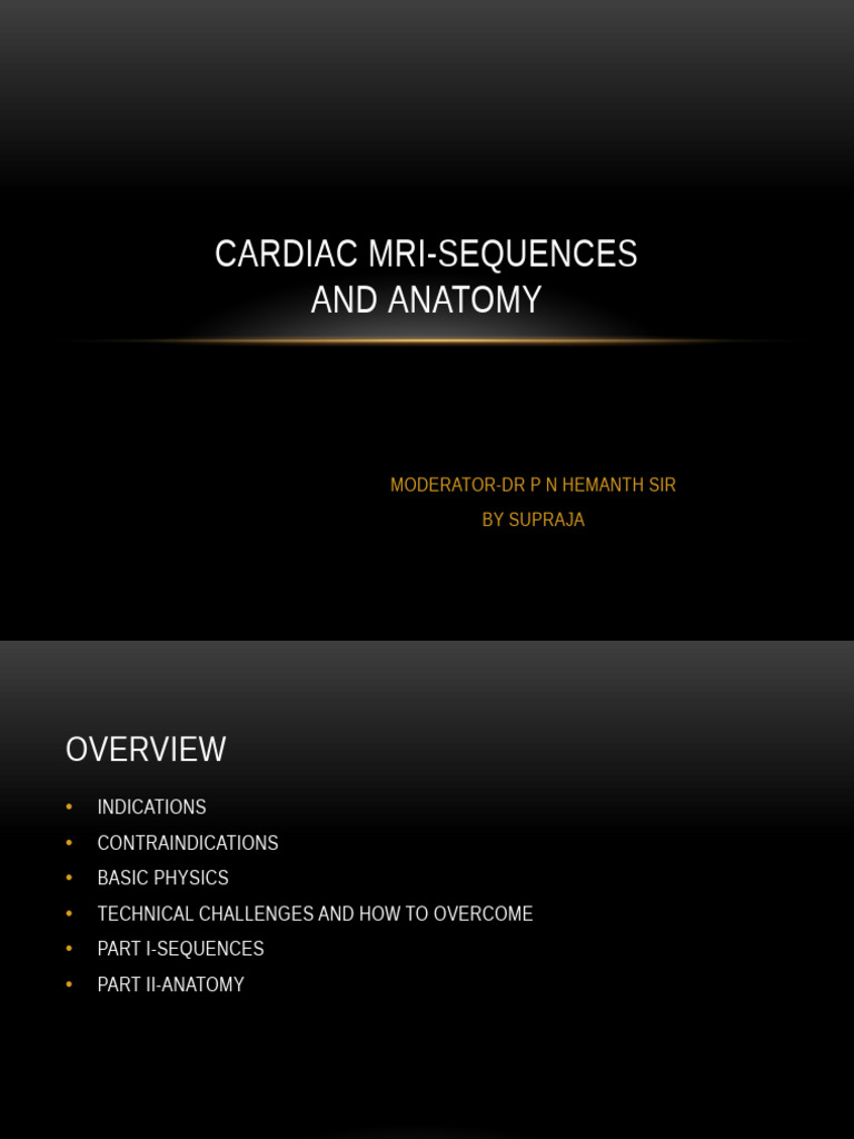 Cardiac MRI: Sequences and Anatomy Guide | PDF | Heart Valve | Heart