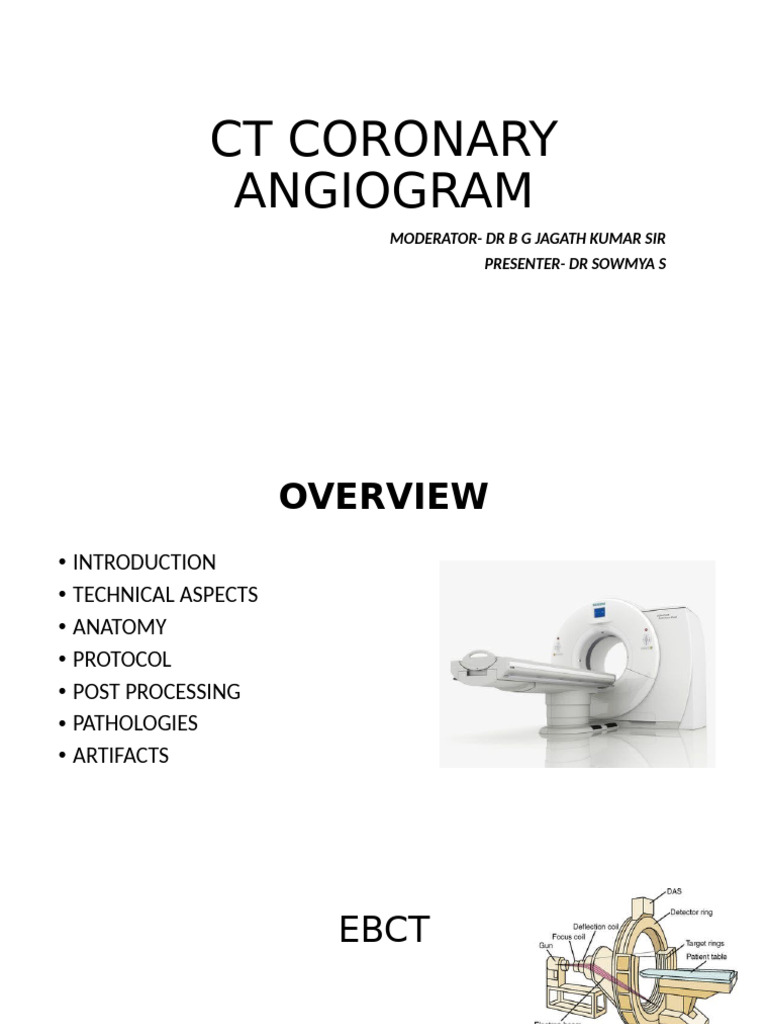 CT Coronary Angiogram Overview and Techniques | PDF | Coronary ...