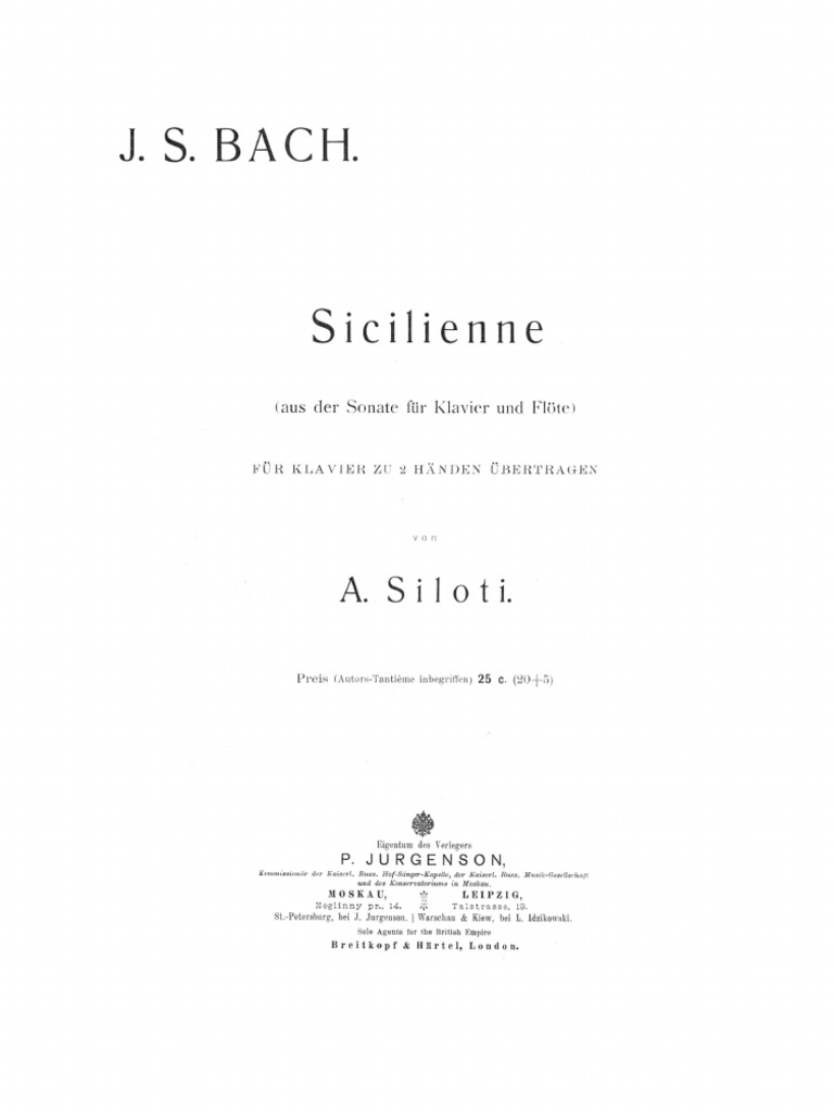 Bach-BWV 1031 Siloti - Sicilienne | PDF