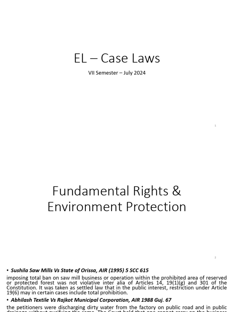 EL – Case Laws | PDF | Natural Environment