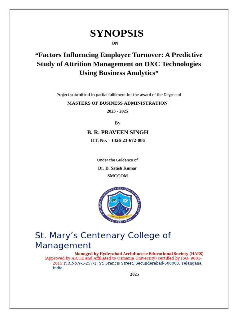 Attrition Management Project | PDF | Employee Retention | Turnover ...