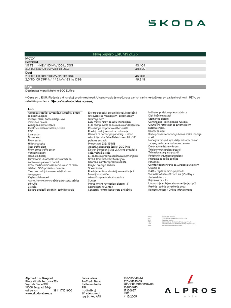 Novi Superb LK A | PDF