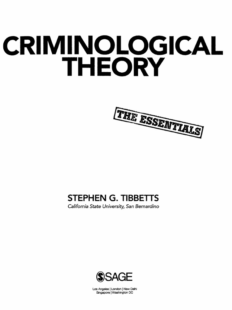 Theory: Criminological | PDF | Criminology | Crimes