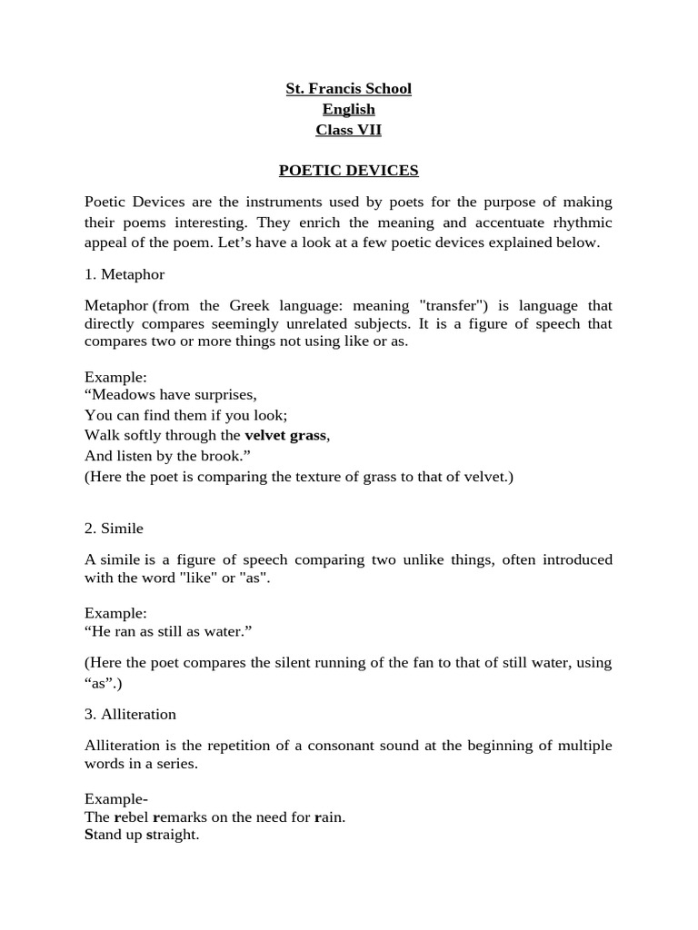 7_Poetic_Devices (1) | PDF | Poetry