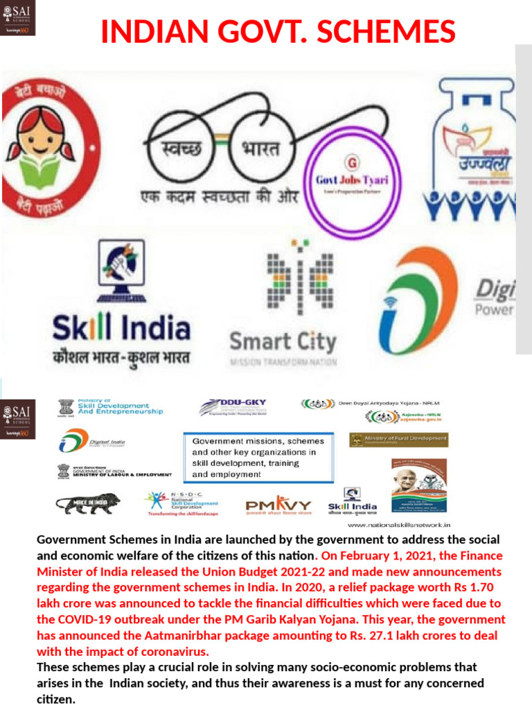 Overview of Indian Government Schemes | PDF | Economy Of India ...