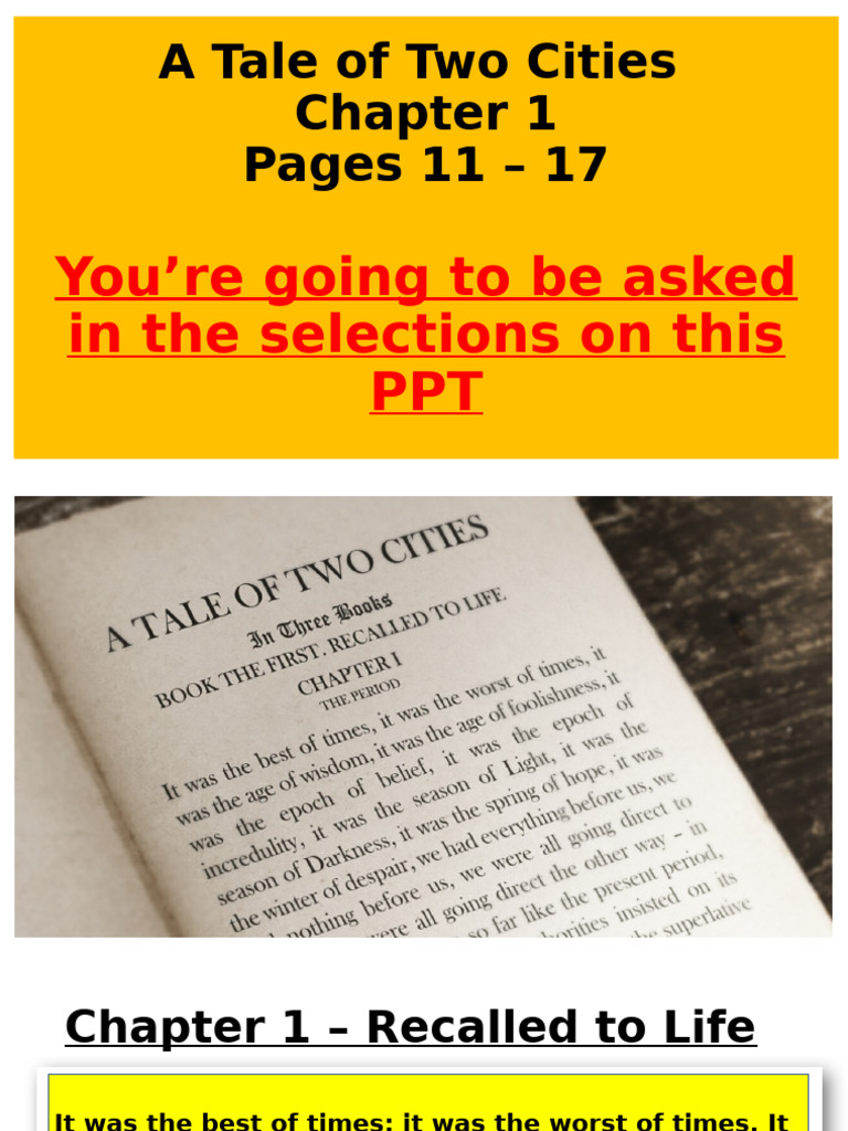 A Tale of Two Cities - Chapter 1 + Model Answers | PDF | A Tale Of Two ...