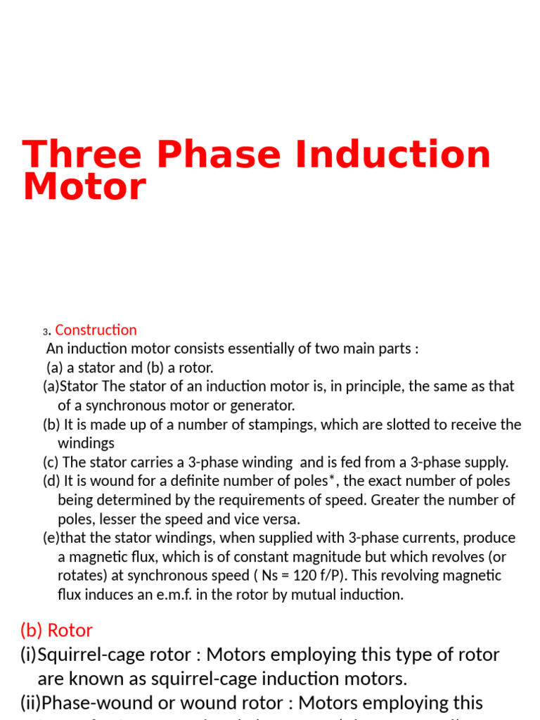 Three Phase Induction Motor | PDF | Electric Motor | Electromagnetic ...