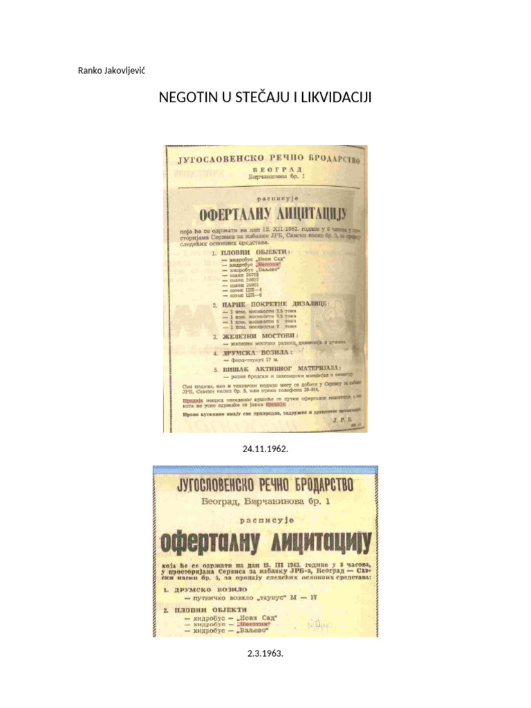 Negotin U Stečaju | PDF