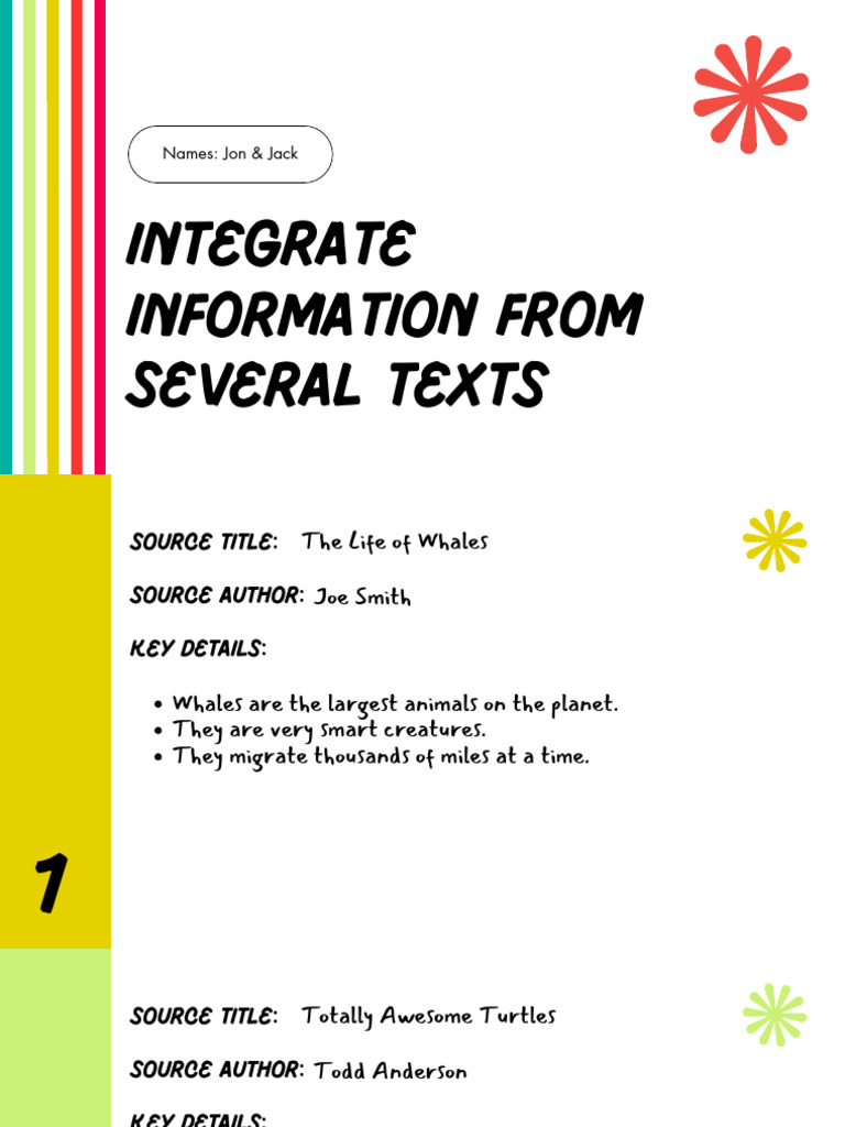 Integration Information From Several Texts Education Group Work ...