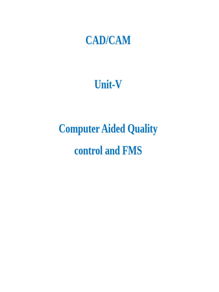 Unit-V - CAQC and FMS | PDF | Computer Vision | Inductor