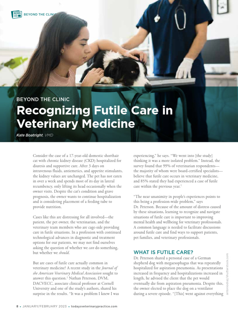 Recognizing Futile Care in Veterinary Medicine (Boatright, 2023) | PDF ...
