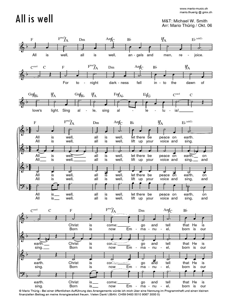 Michael W. Smith's "All Is Well" Lyrics | PDF