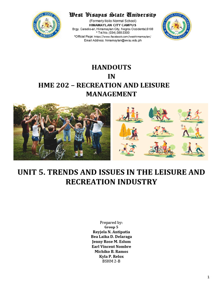 Trends and Challenges in Recreation 21st Century | PDF | Recreation ...